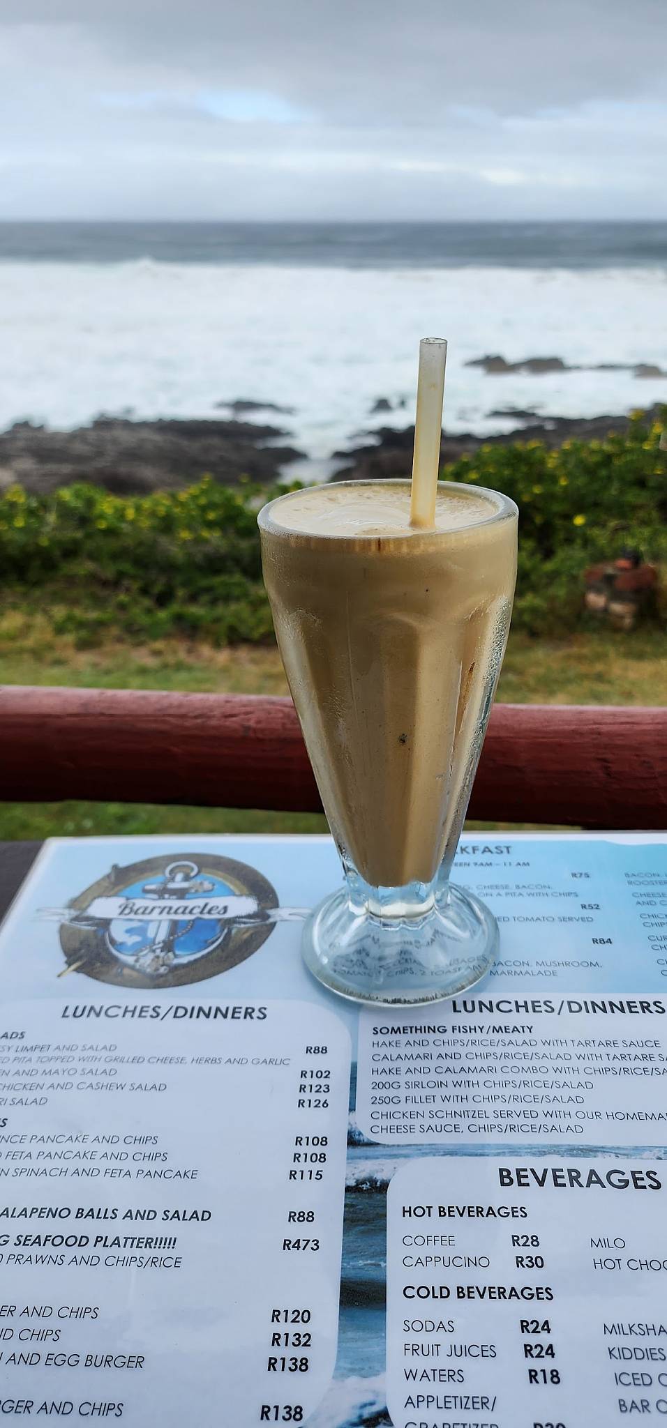 Menu at Barnacles Restaurant, Port Elizabeth