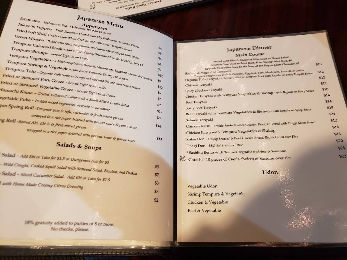 Menu at Bayfront Restaurant, Eureka