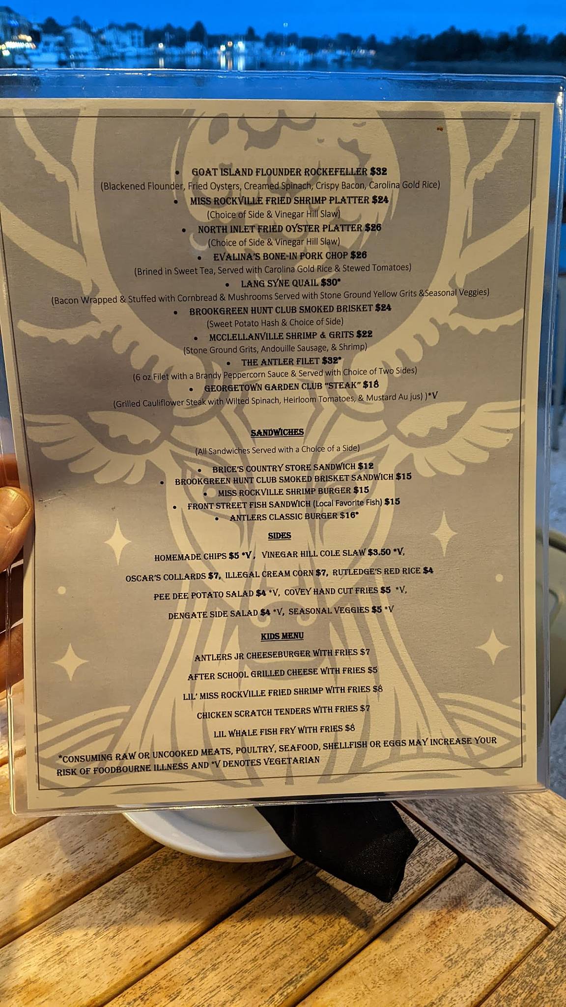 Menu at Between The Antlers pub & bar, Georgetown