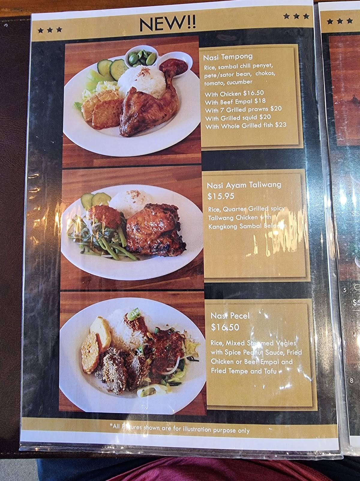 Menu at Bintang Cafe, East Victoria Park