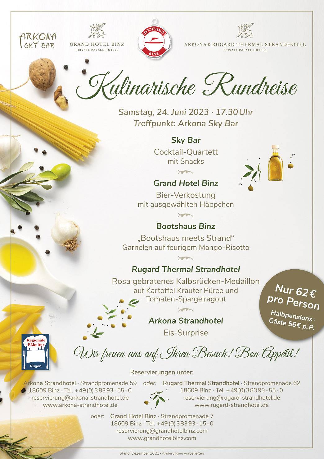 Carta del restaurante Genusswerkstatt By Robert Schindler, Binz