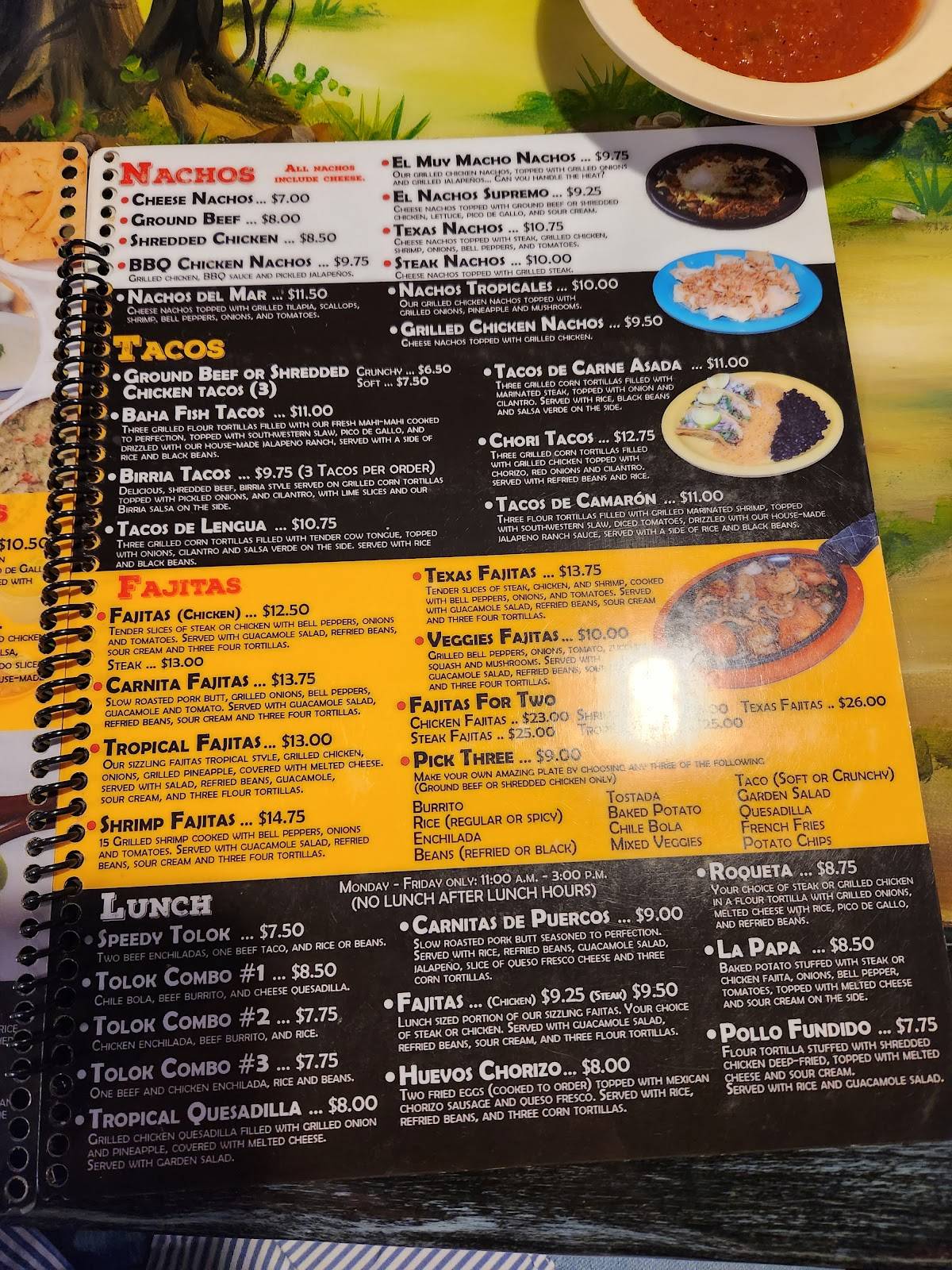 Menu at Blue Tolok Grill & Bar, Anderson