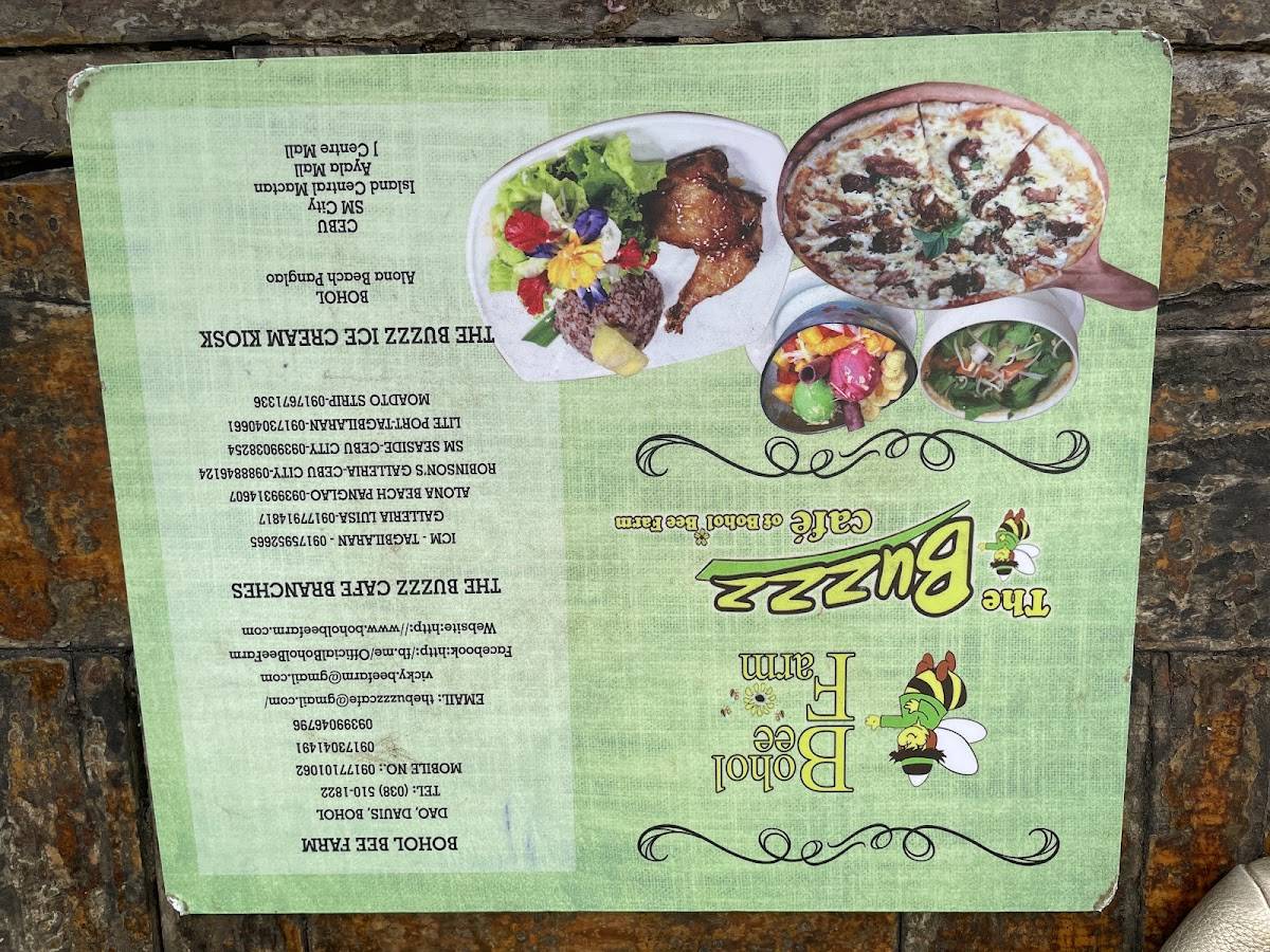Menu at Bohol Bee Farm restaurant, Dauis