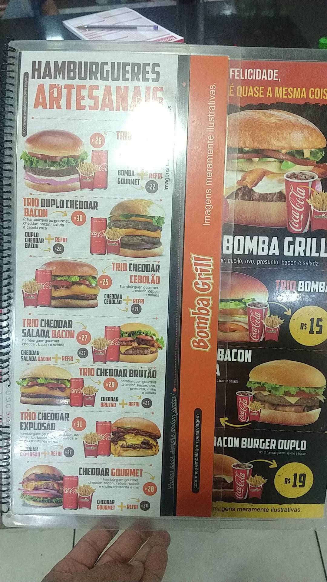 Menu at Bomba Grill Paranoá restaurant, Brasília