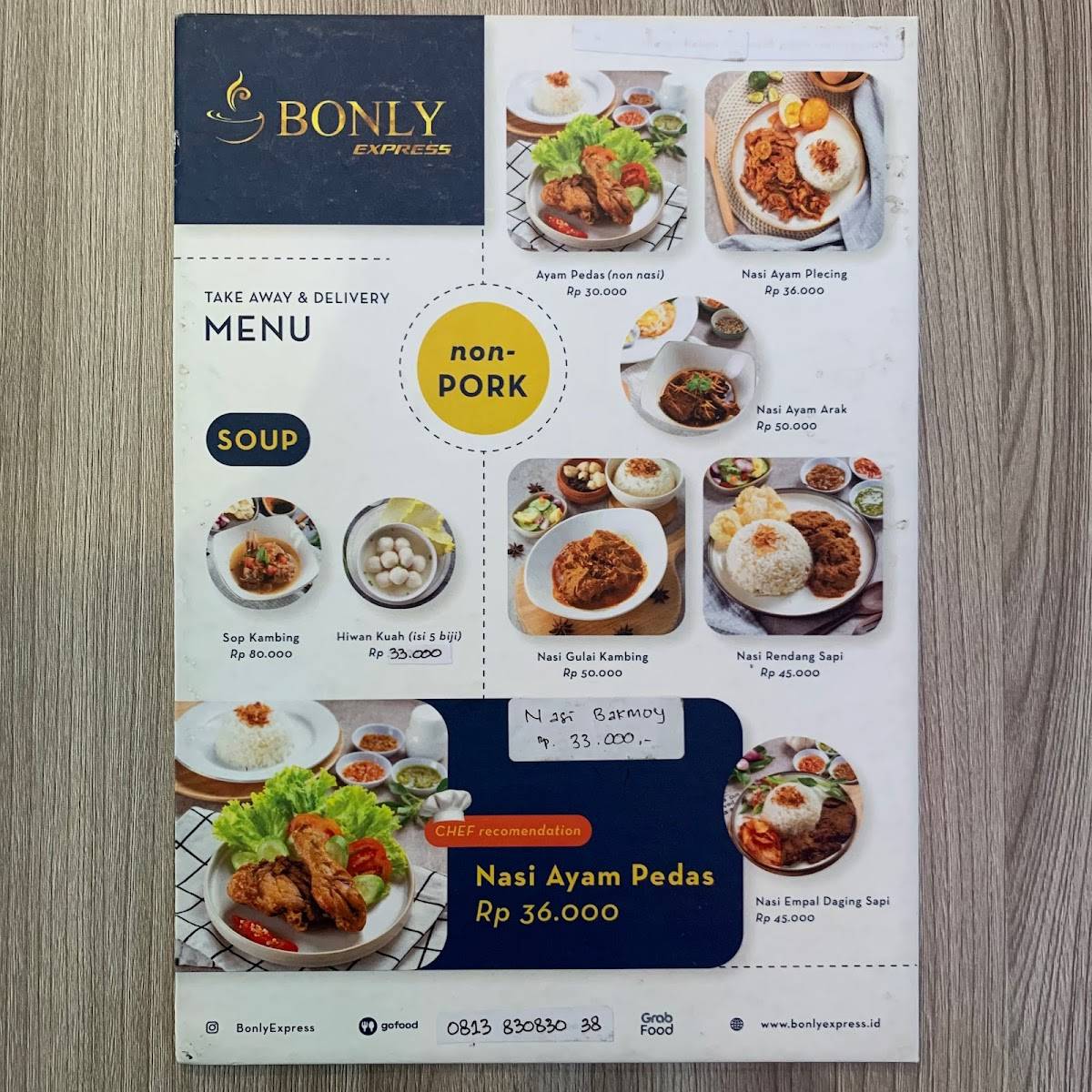 Menu at Bonly Express Loop Graha Family restaurant, Surabaya