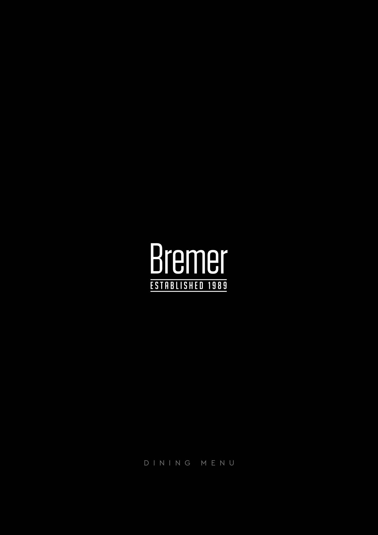 Menu at Bremer restaurant, Mansoura