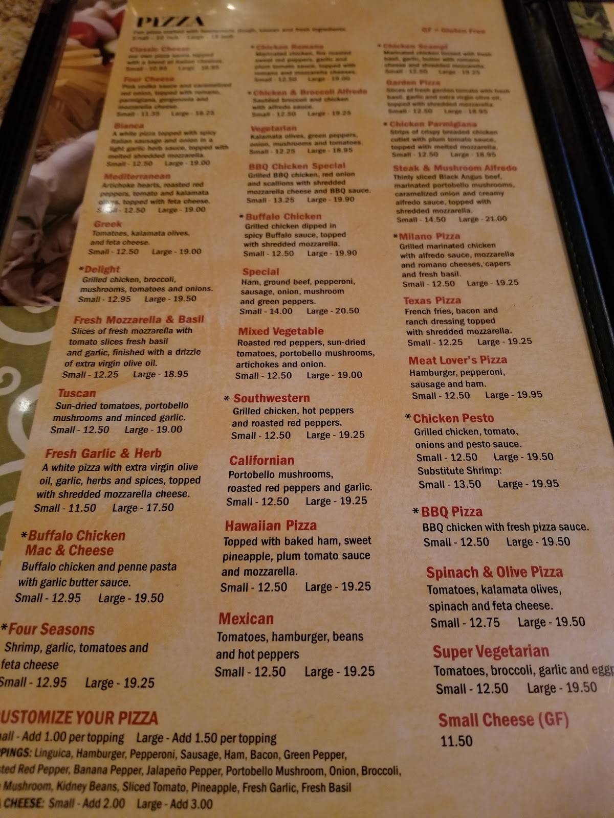 Menu at Briggs Corner Grill and Pizzeria, Attleboro