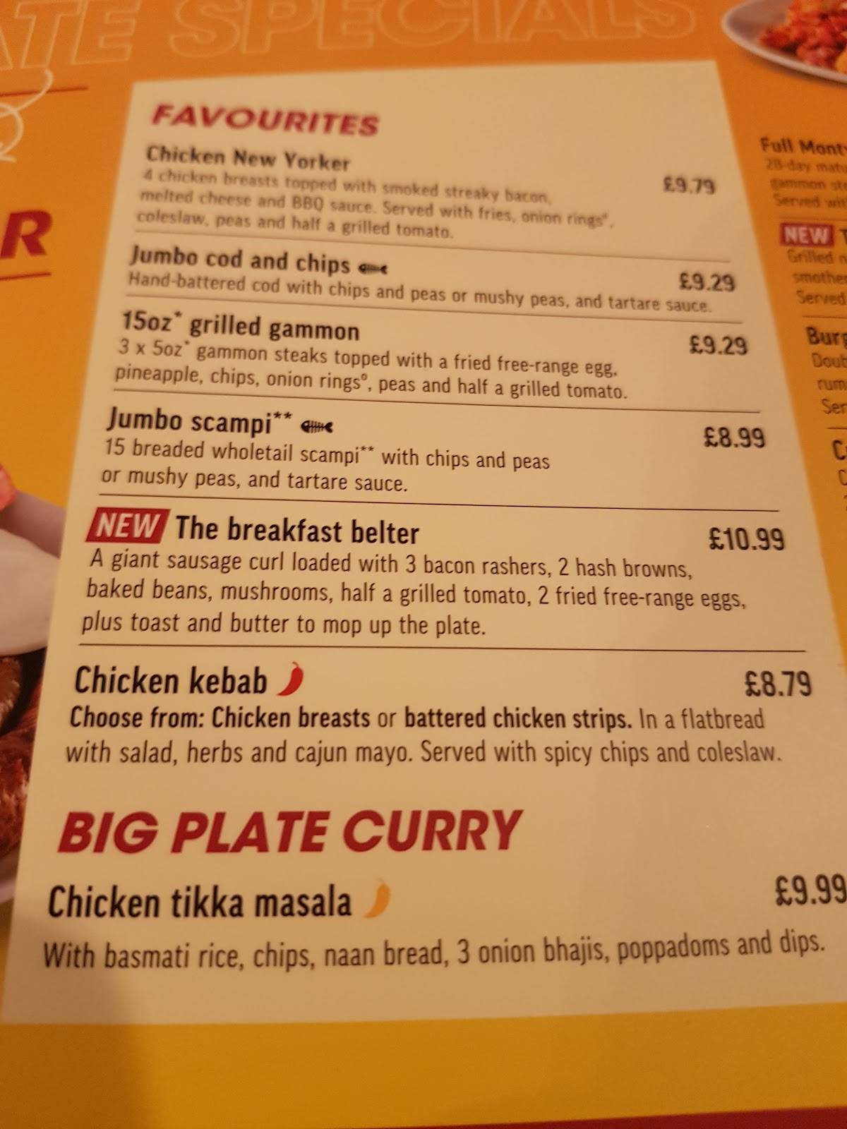 Menu at Brocklehurst Arms pub & bar, Macclesfield