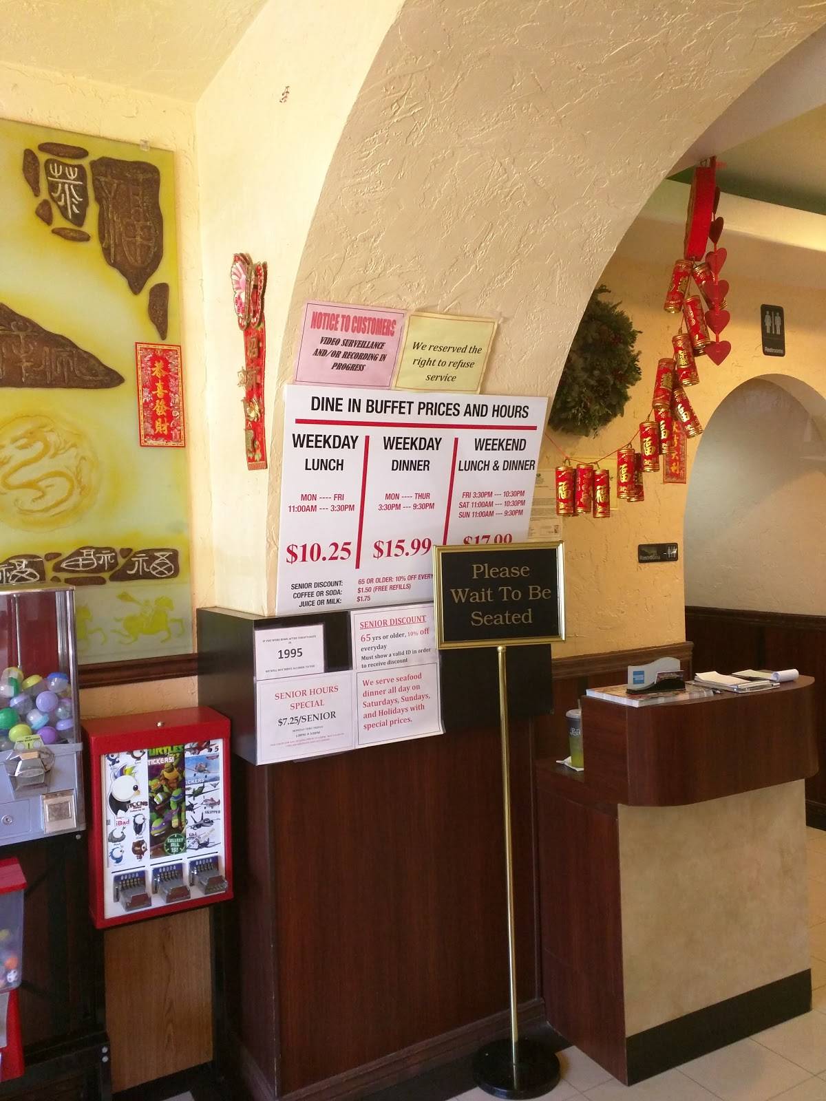 Menu at Buffet Palace restaurant, Beaverton
