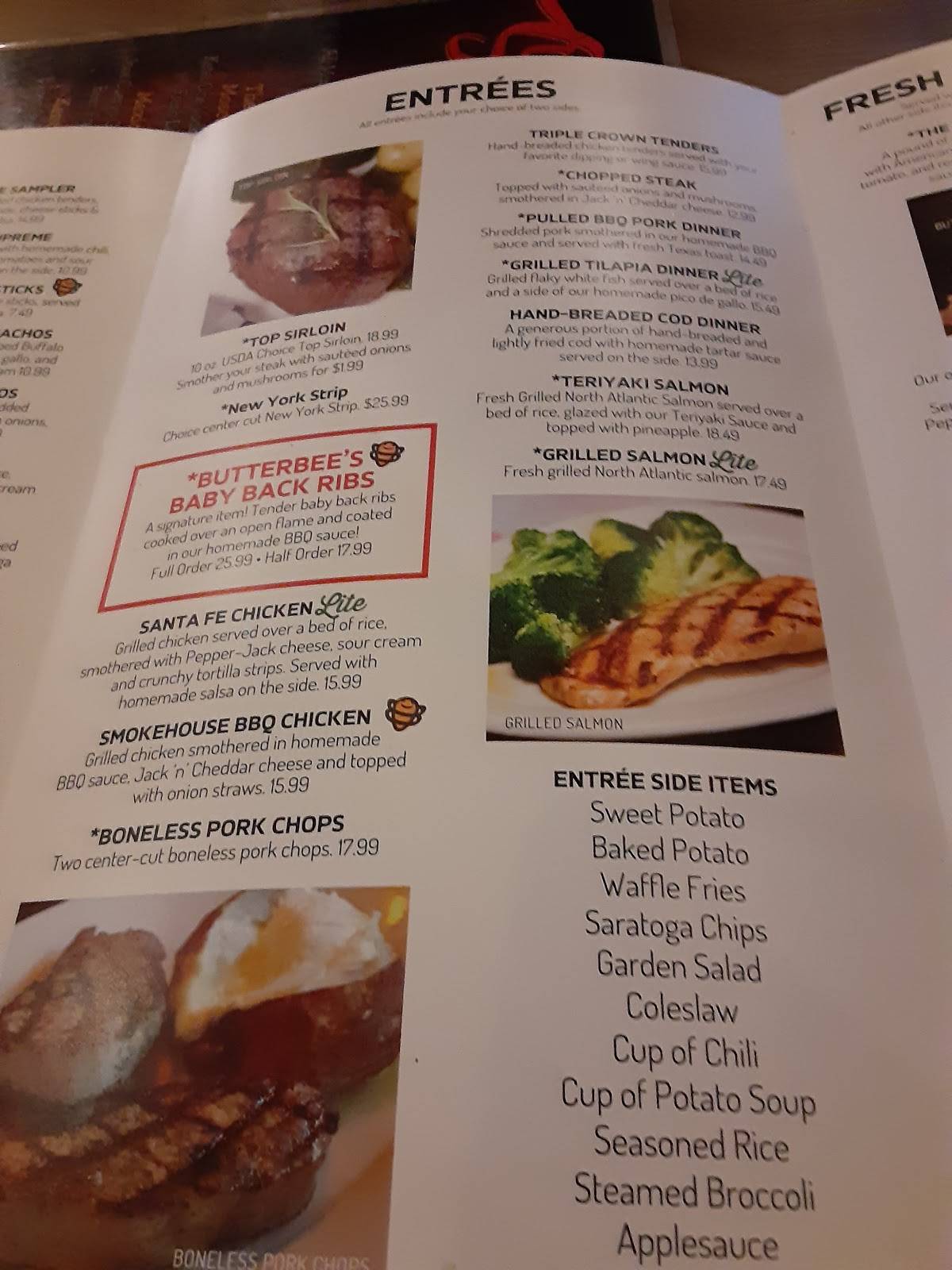 Menu at Butterbee's American Grille pub & bar, Mount Orab