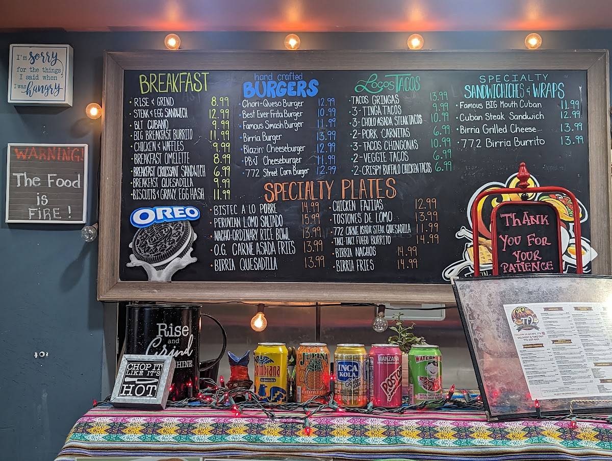 Menu at Cafe772 Cantina & Grill, Port St. Lucie