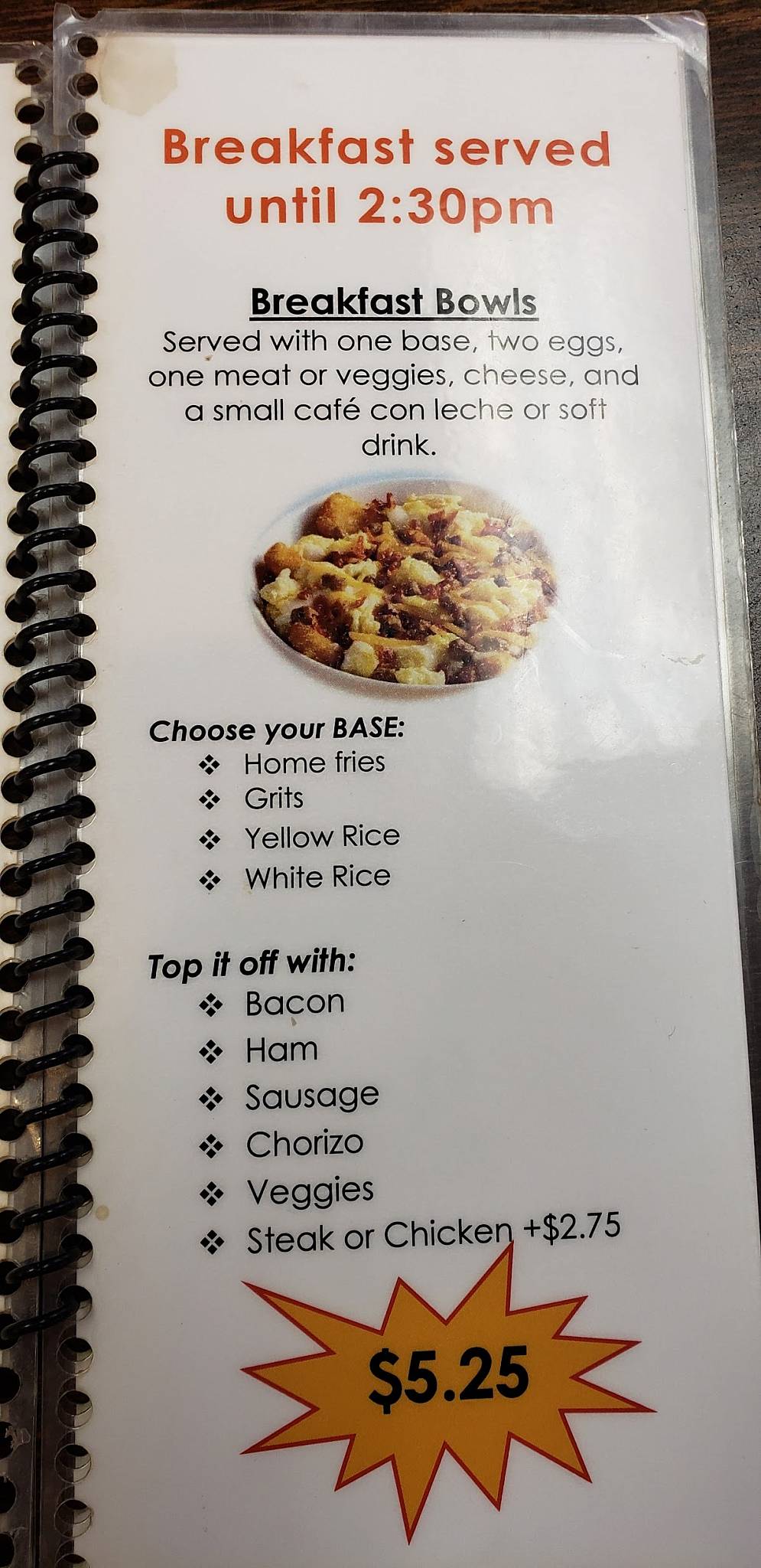 Menu at Cafe Caribe, Tampa, N Dale Mabry Hwy