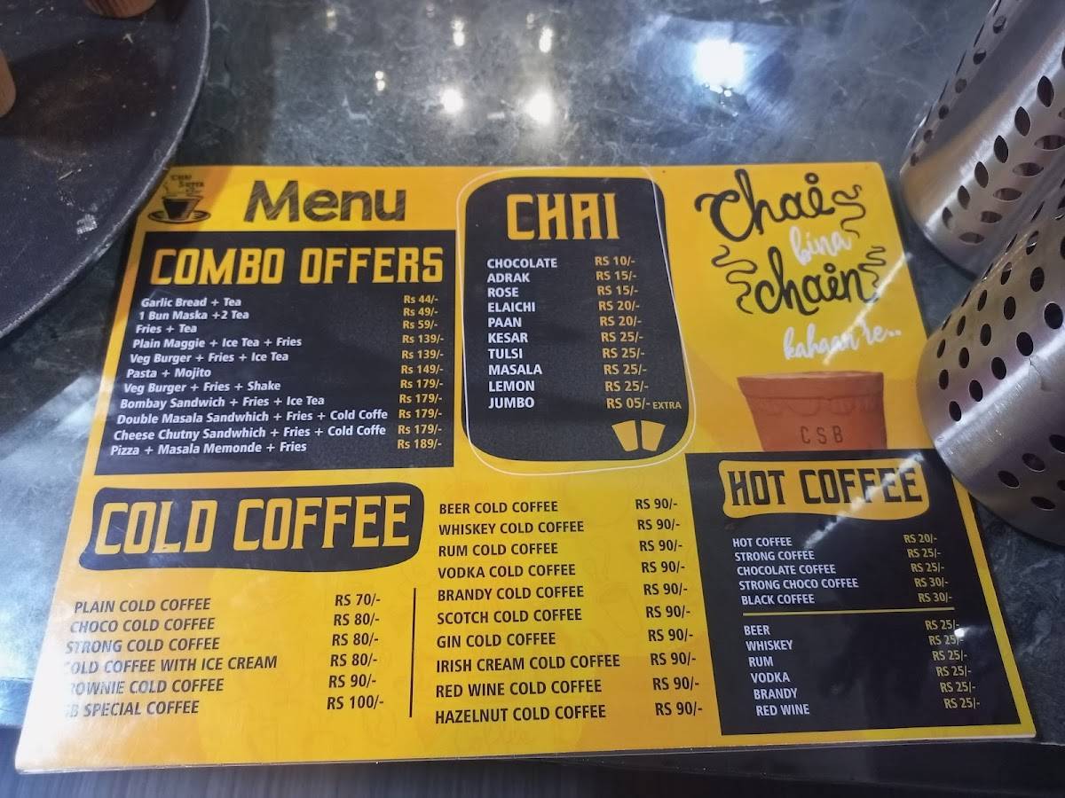 Menu at Chai Sutta Bar Agartala, Agartala