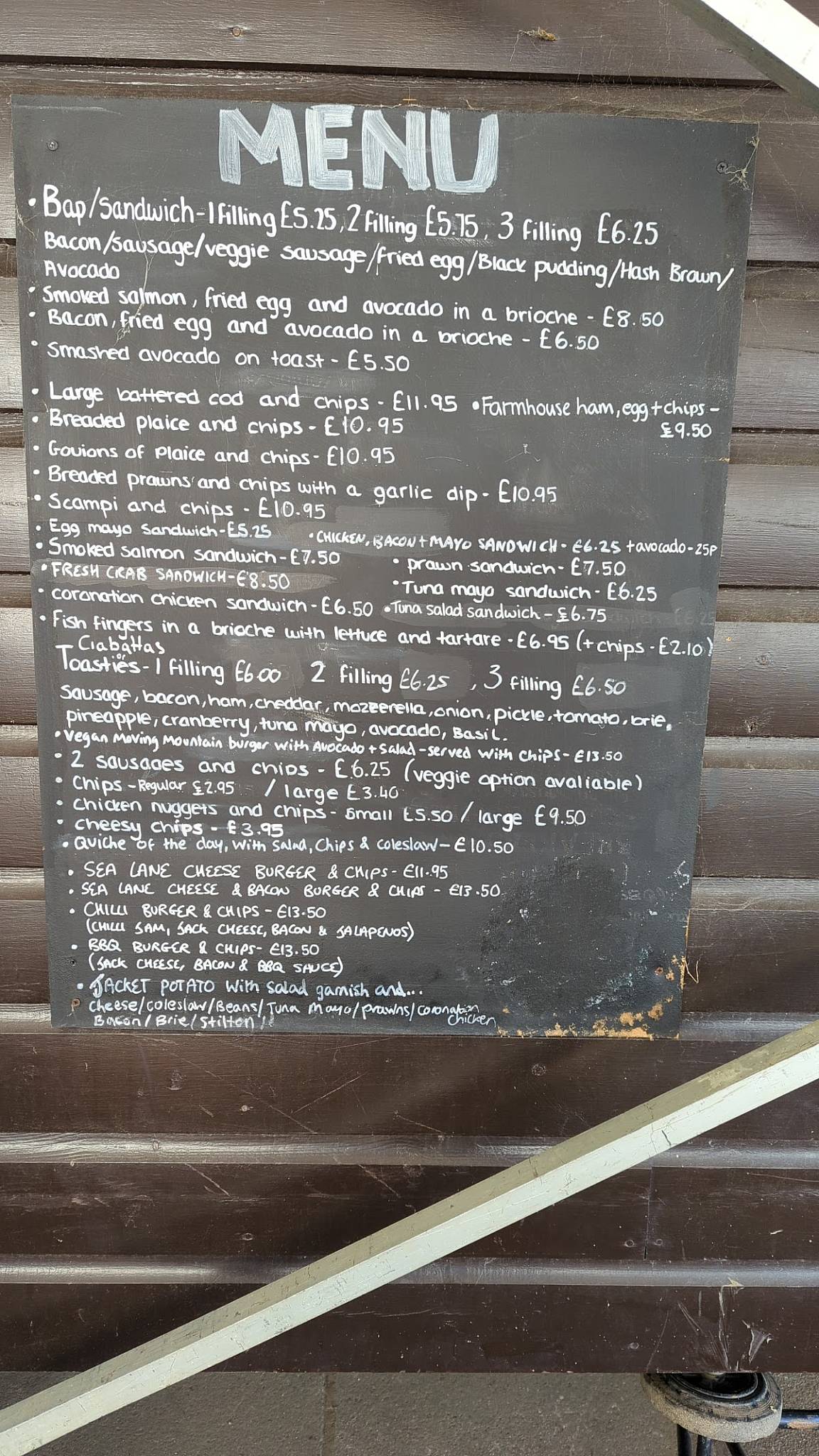 Menu at Sea Lane Cafe, Worthing