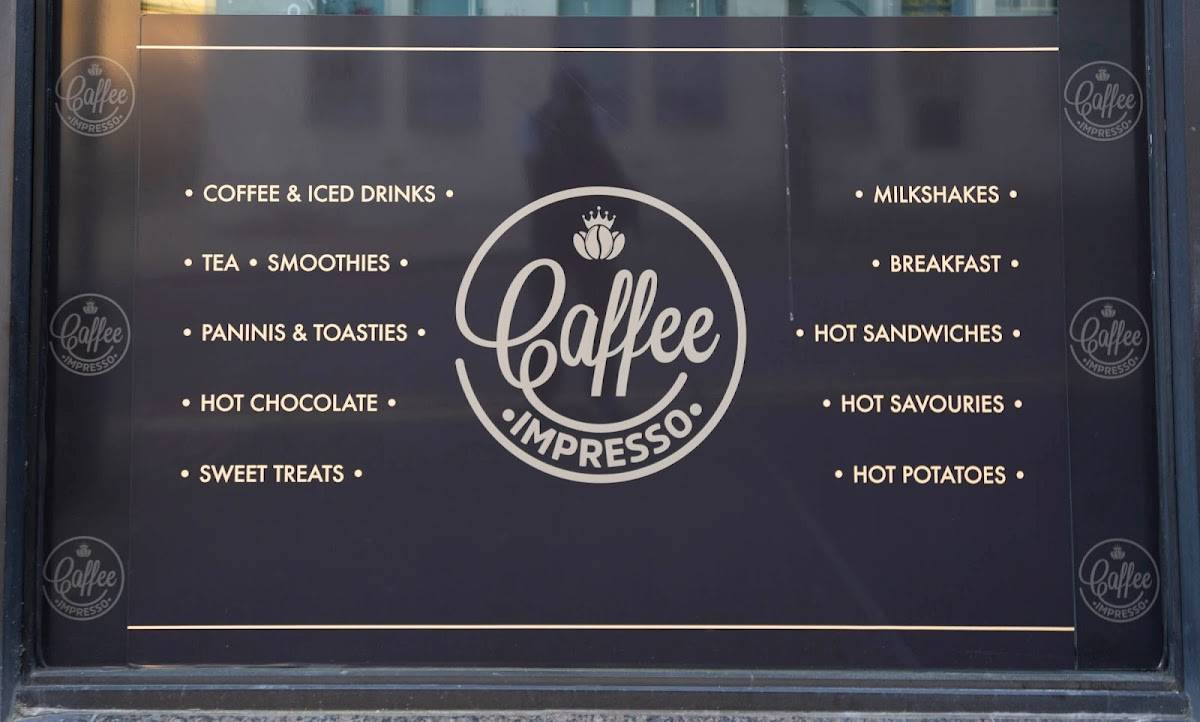 Menu at Caffee Impresso cafe, Blackburn