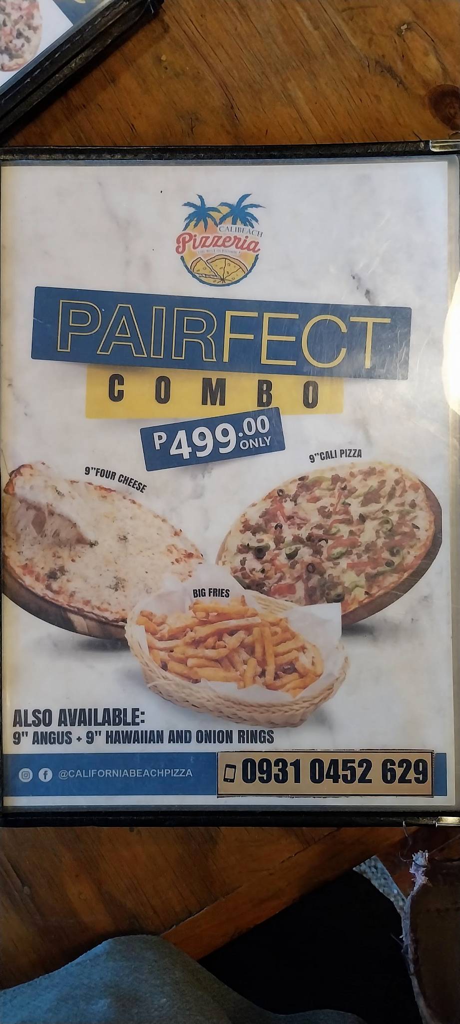 Menu at California Beach Pizza restaurant, Calamba, 965 Manila S Rd