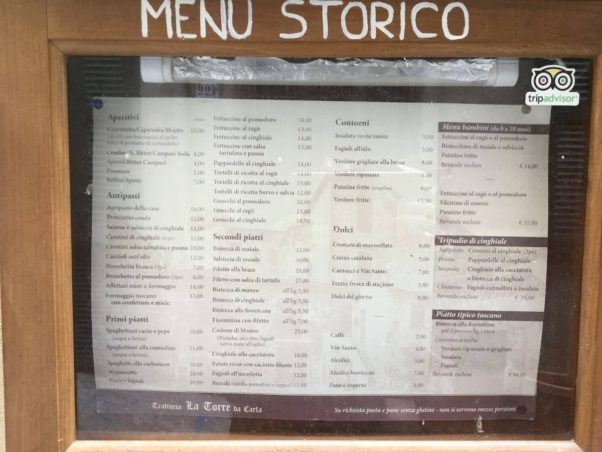 Menu da Trattoria Da Carla ristorante, Capalbio