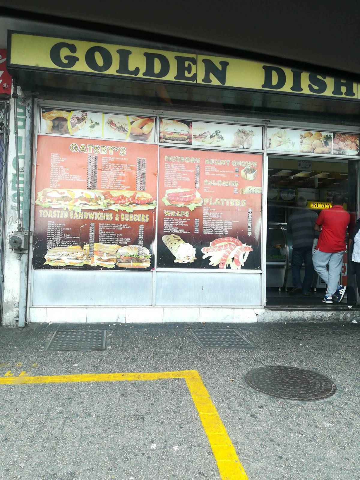 Menu at The Golden Dish restaurant, Cape Town