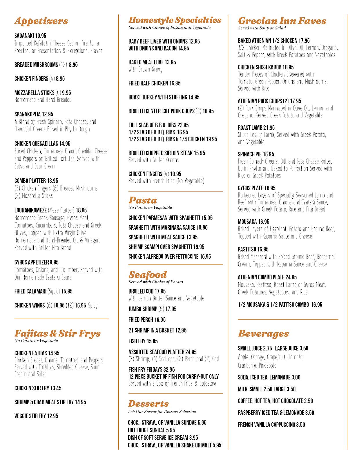 Menu at Capitol Cafe Pancake House & Restaurant, Brookfield