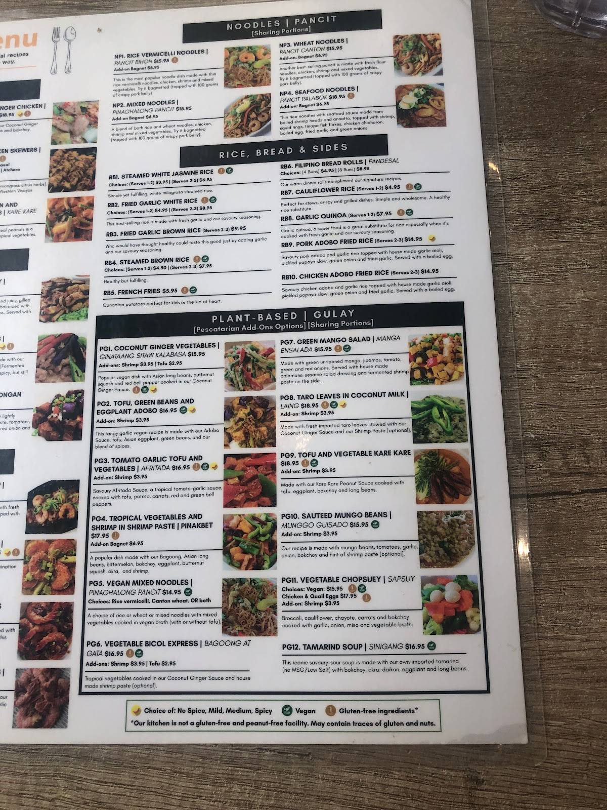 Menu at Casa Manila restaurant, Toronto, 879 York Mills Rd Unit #1