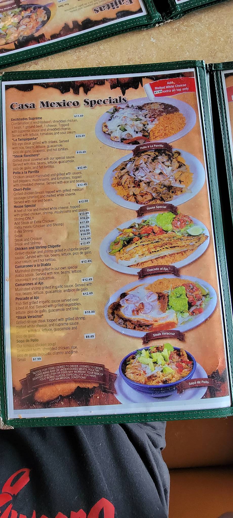 Menu at Casa Mexico Restaurant LLC, Byron