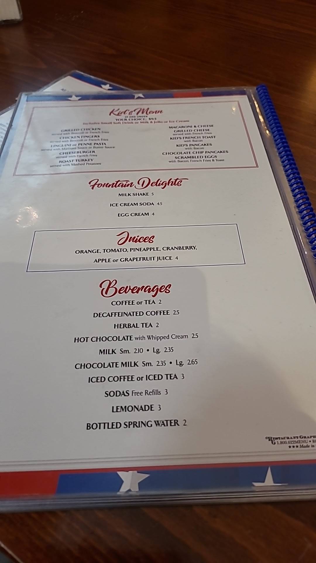 Menu at Casi's Family Diner And Restaurant, Liberty