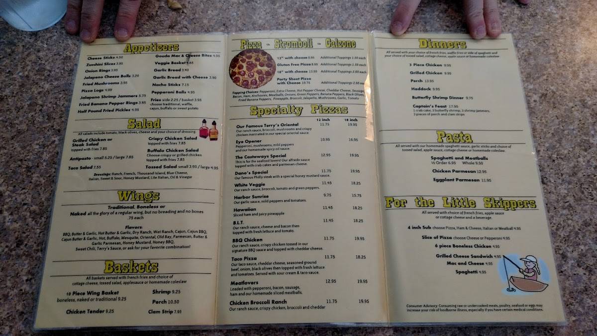 Menu at Castaways Pizza & Grill restaurant, Conneaut