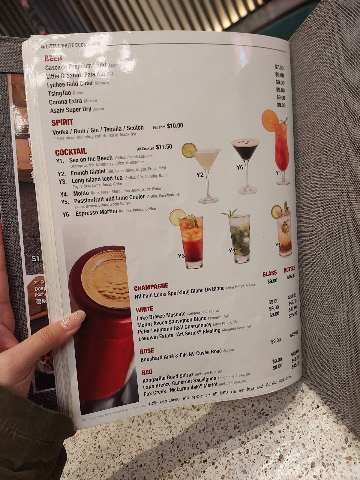 Menu at Little White Duck restaurant, Malvern East