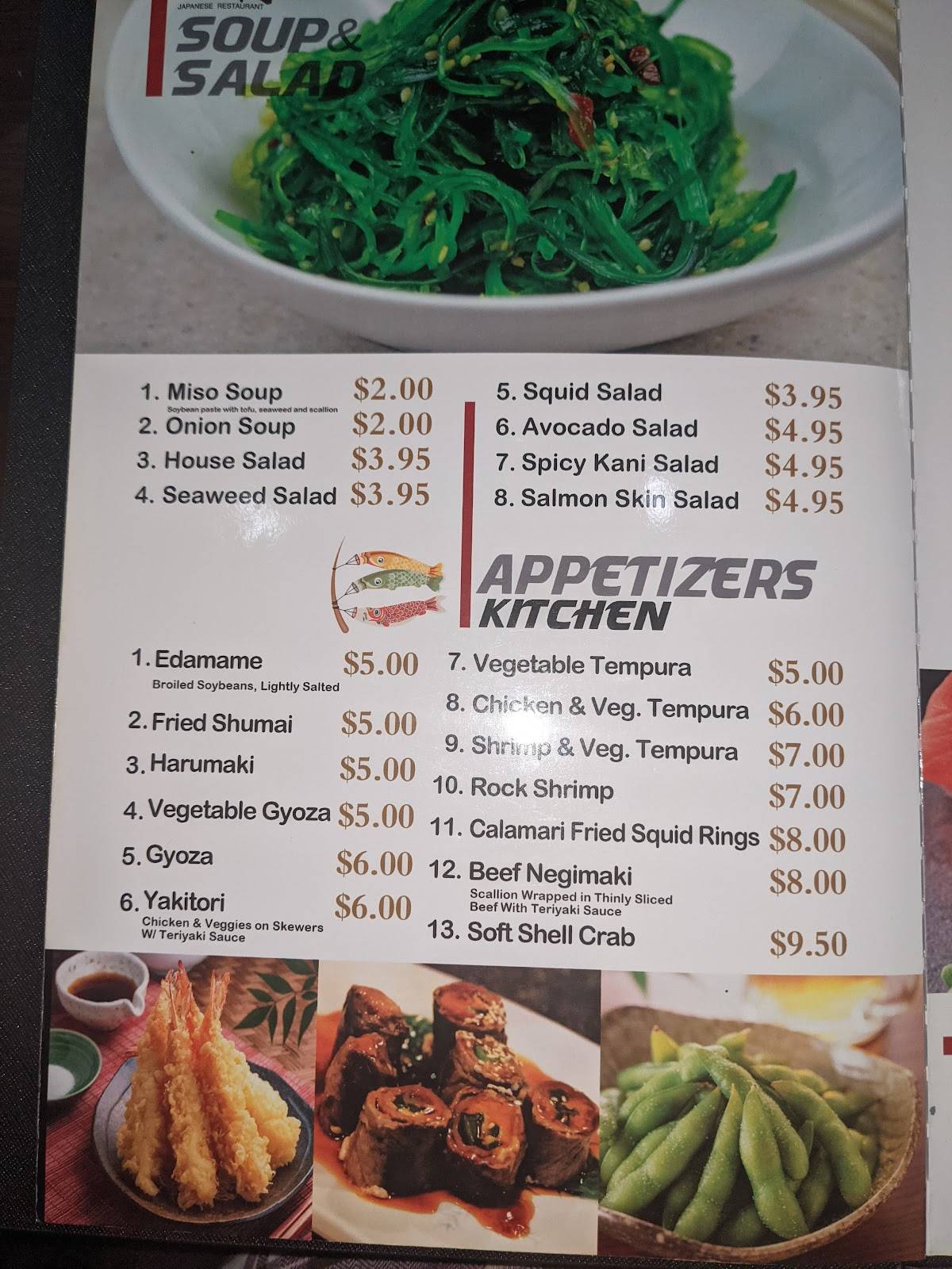 Menu at Hayashi Mayple Japanese Restaurant, Chardon