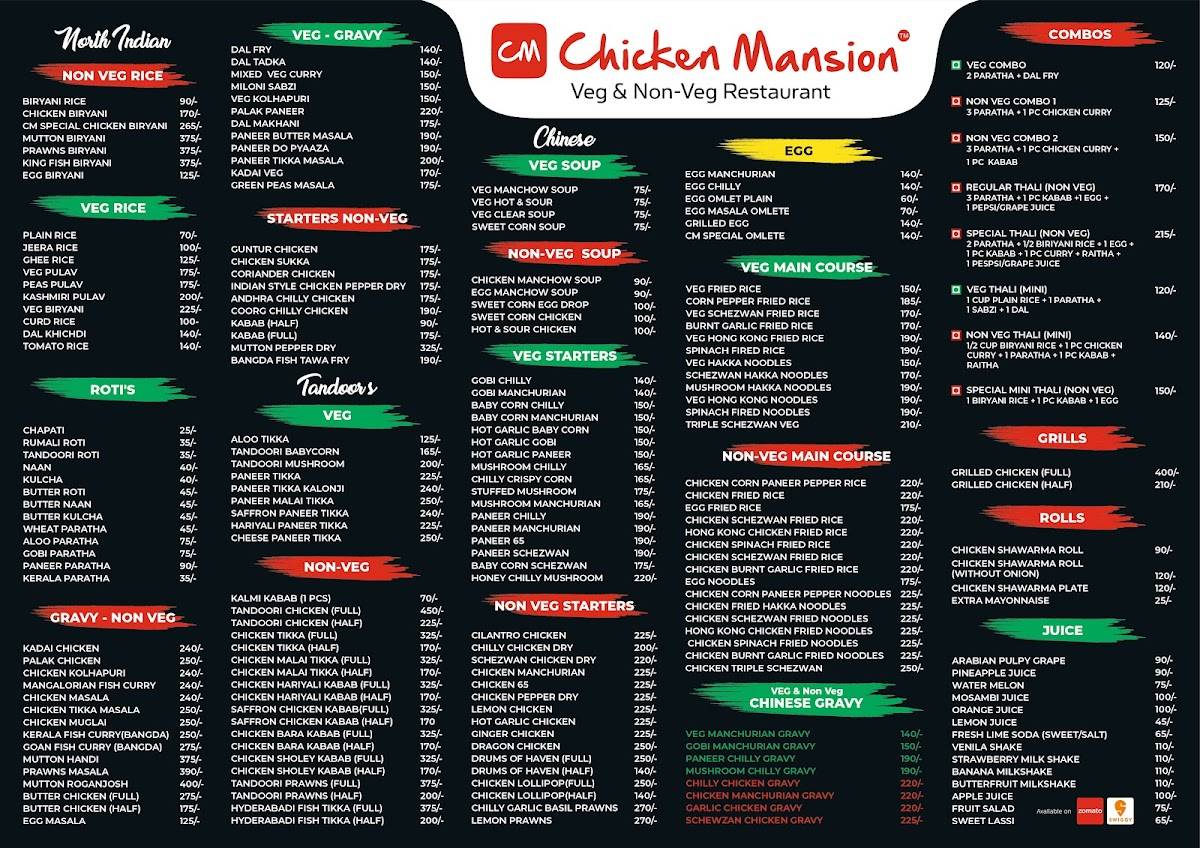 Menu at Chicken Mansion, Bengaluru