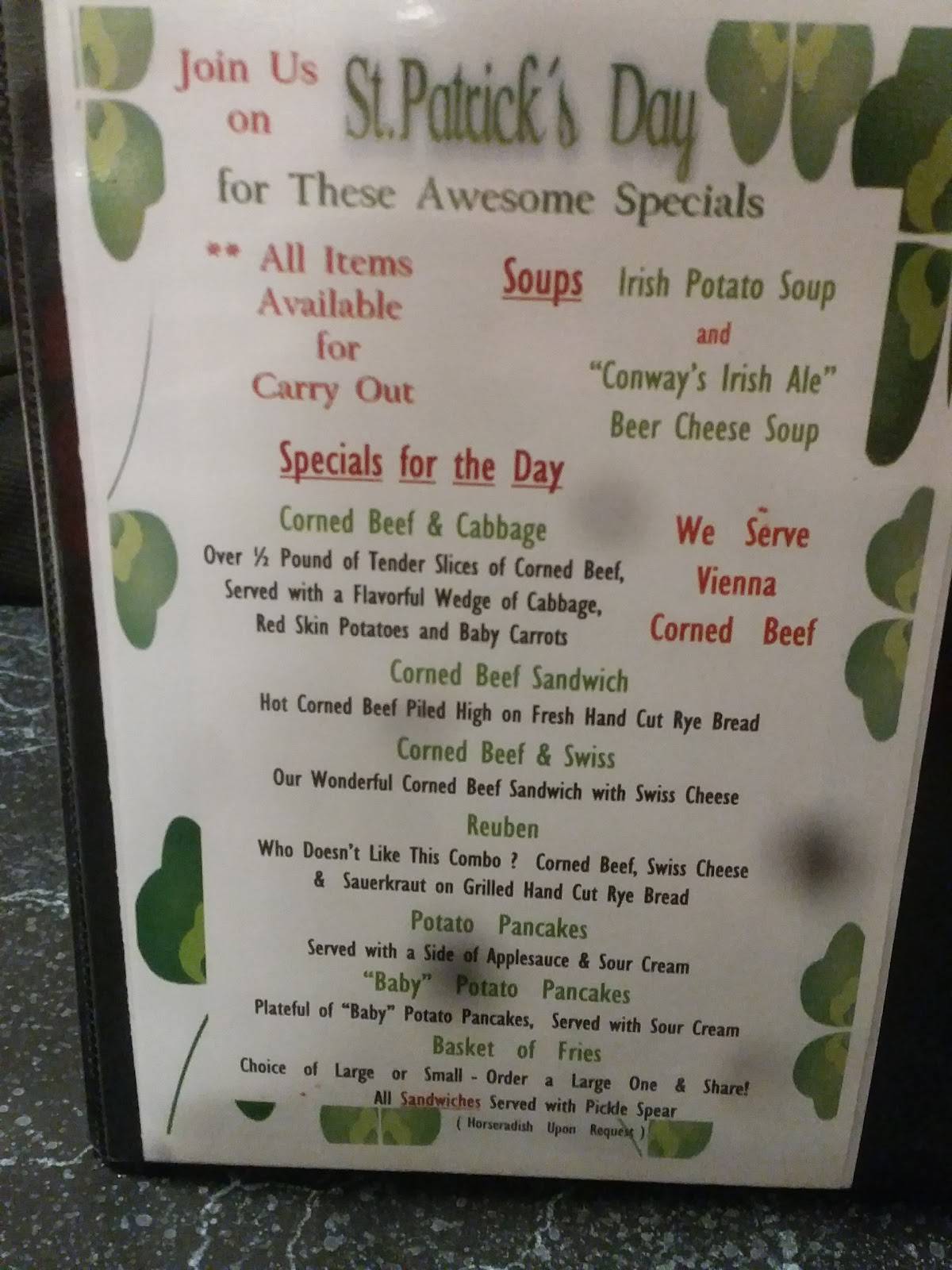 Menu at Clubhouse, Parma Heights