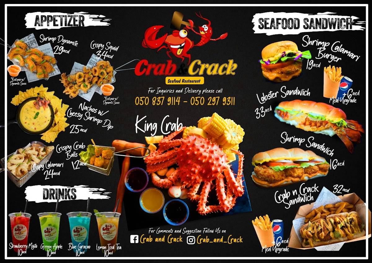 Menu at Crab & Crack Restaurant, Umm Al Quwain