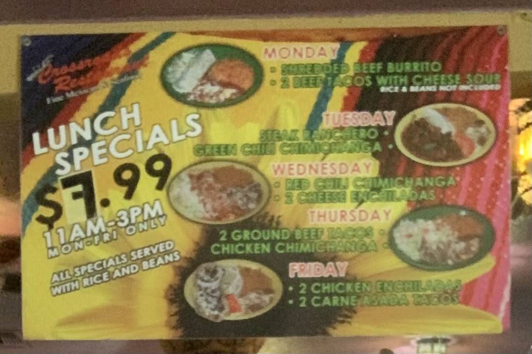 Menu at Crossroads Restaurant, Tucson, S 4th Ave