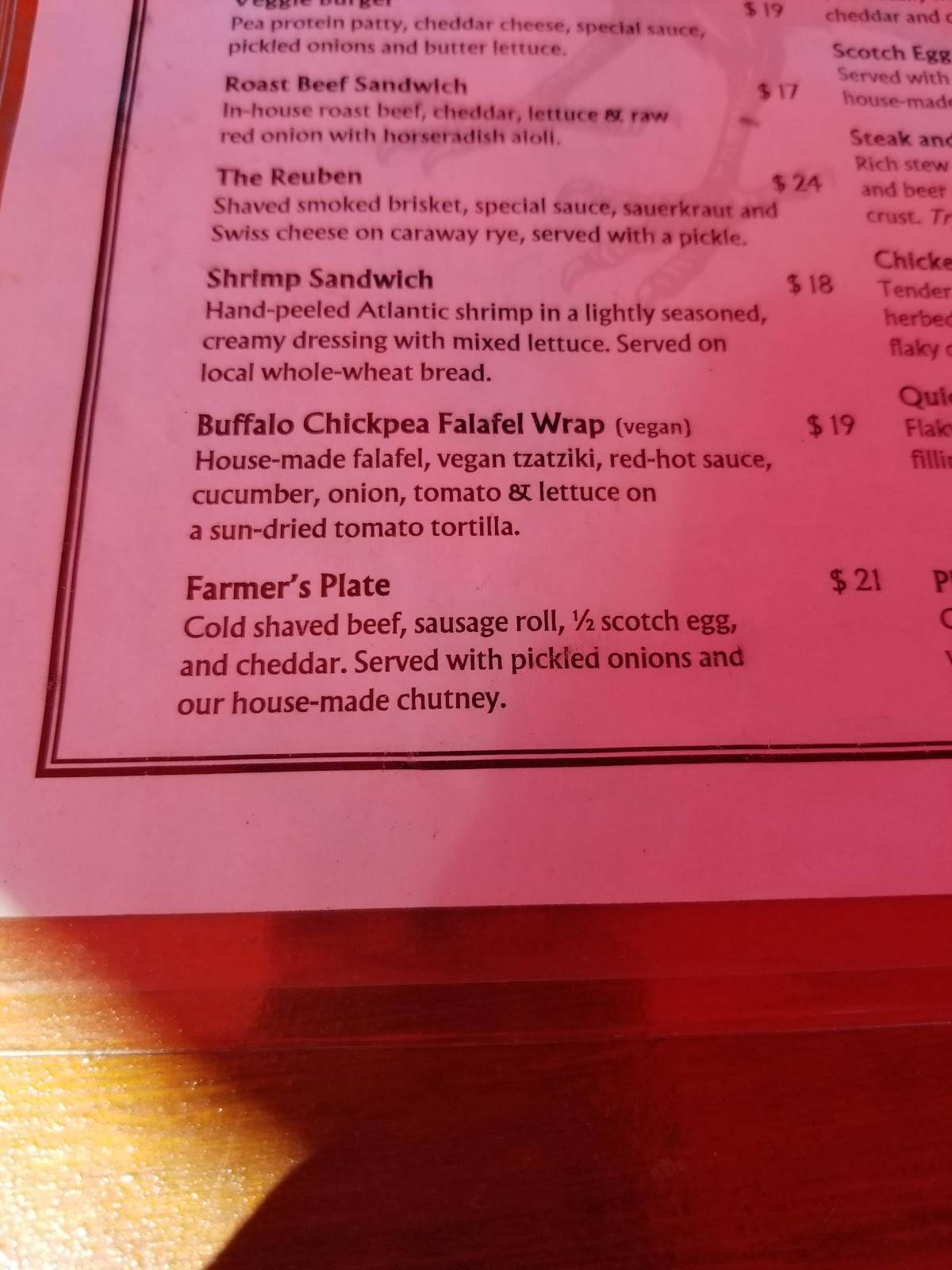 Menu at Crow & Gate Pub, Nanaimo