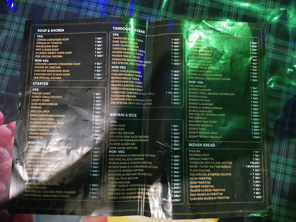 Menu at Dastan-e-Biryani, Bengaluru