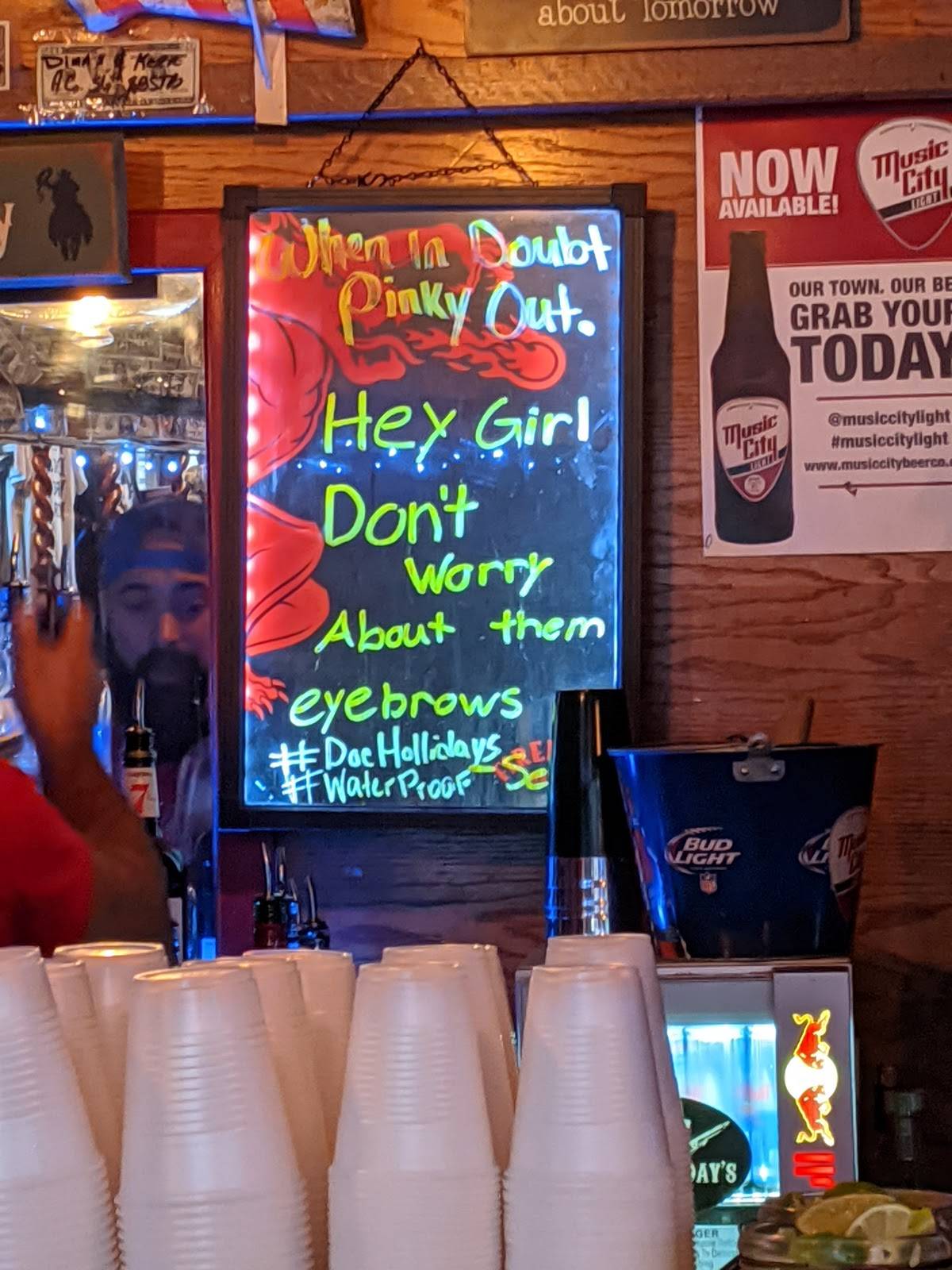 Menu at Doc Holliday's Saloon pub & bar, Nashville