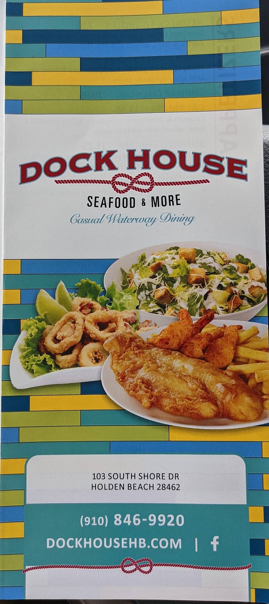 Menu at Dock House Seafood & More restaurant, Holden Beach