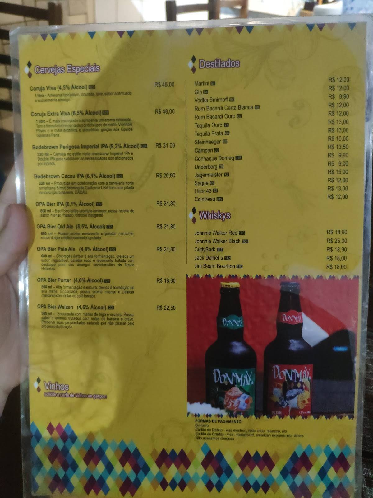 Menu em Don Max restaurante, Curitiba