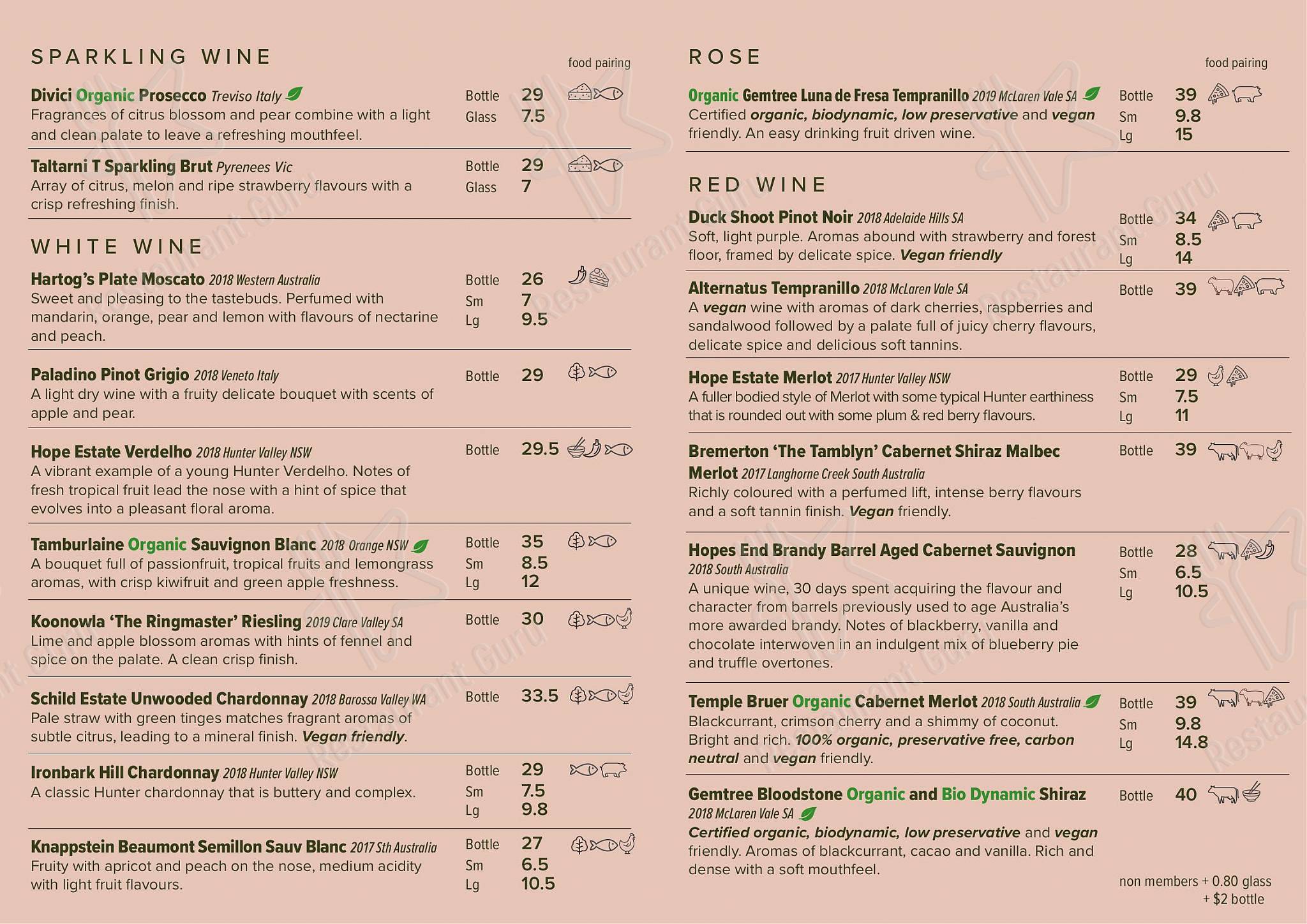 Menu at The Doylo restaurant, Doyalson