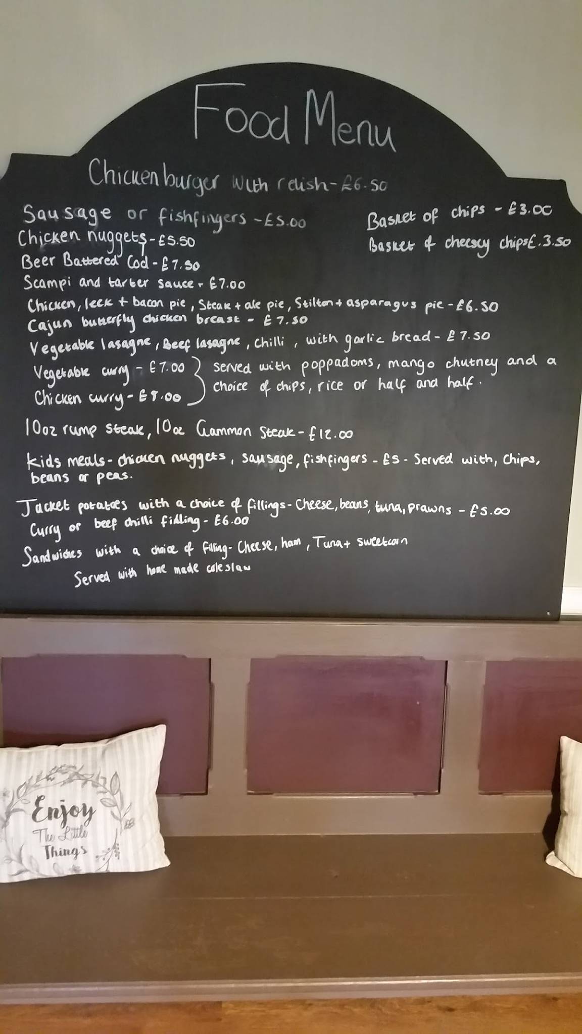 Menu at Drovers Arms pub & bar, Brecon