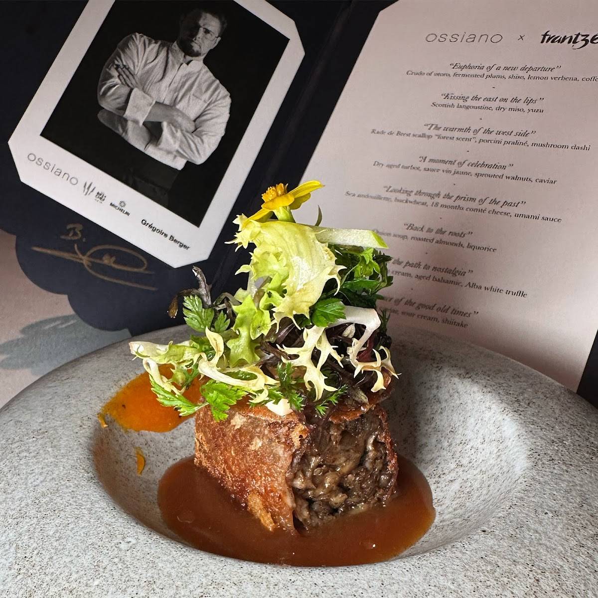 Menu at Ossiano restaurant, Dubai