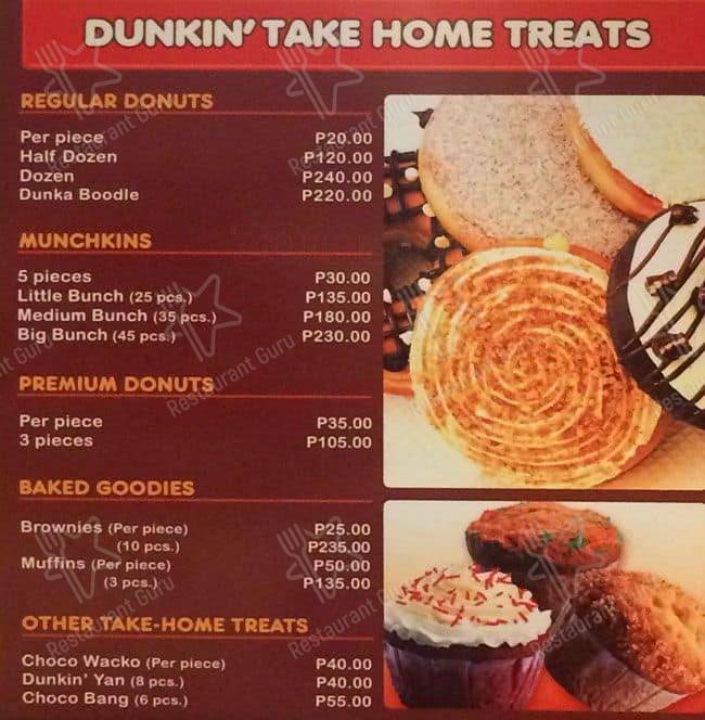 Menu at Dunkin Donuts, Cebu City, 6000 Cebu City