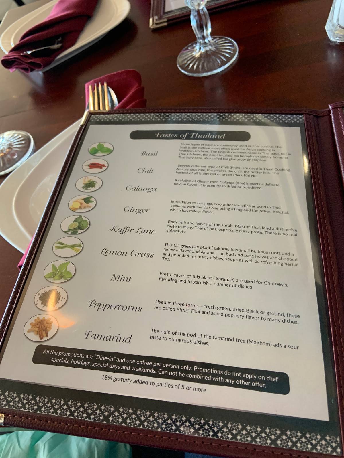 Menu at N Thai Palace restaurant, East Brunswick