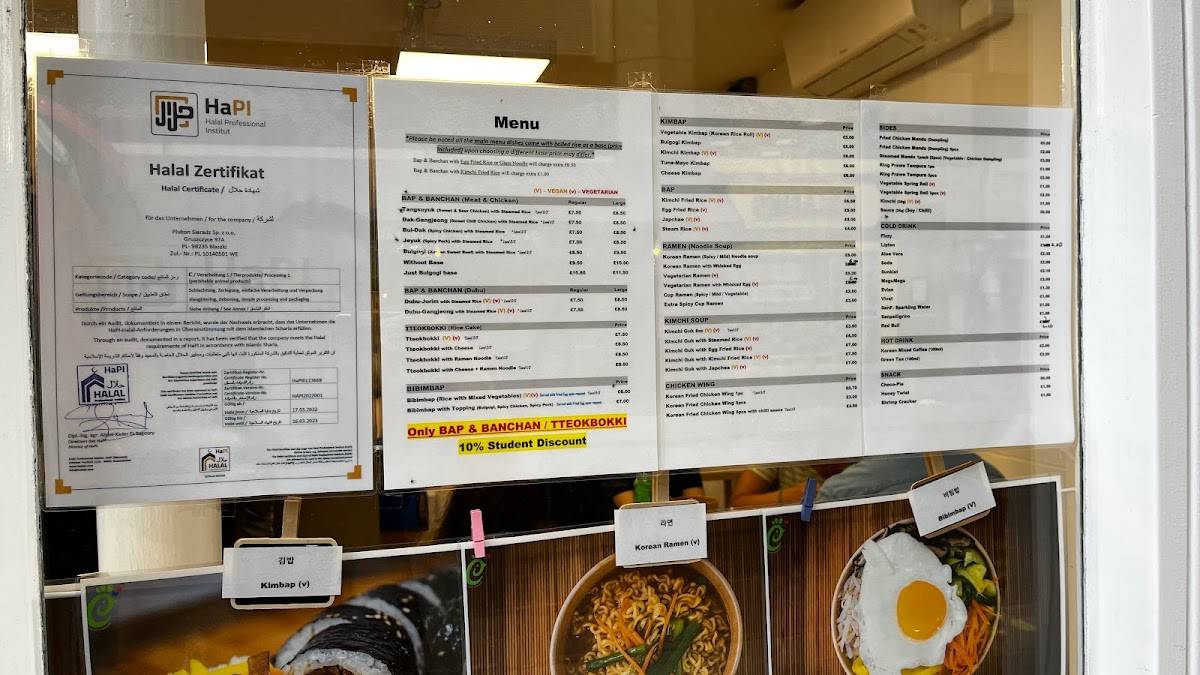 Menu at Eatopia Korean Takeaway restaurant, London