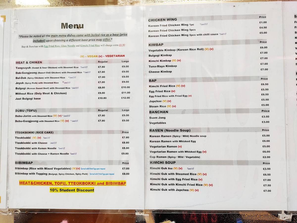 Menu at Eatopia Korean Takeaway restaurant, London