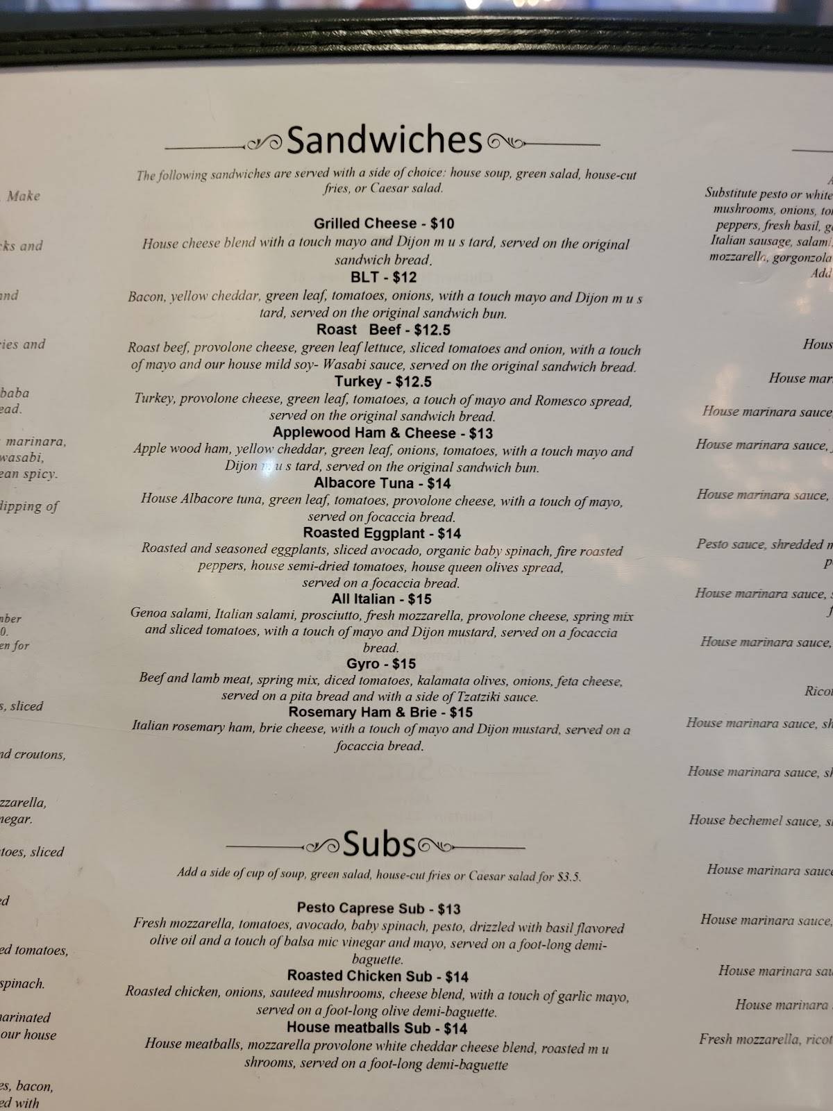Menu at Eight Ball Cafe, Everett