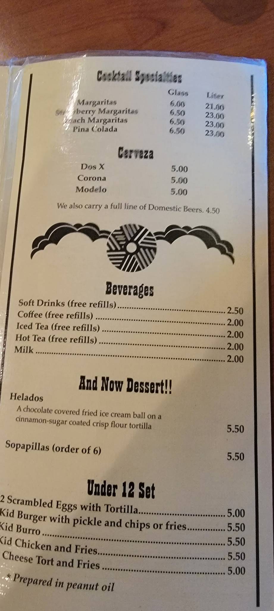 Menu at El Bee's restaurant, Waterloo, N 240th St