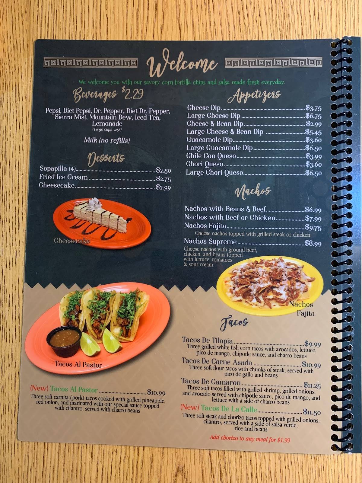 Menu at El Pueblito Mexican Restaurant, Chanute, 101 E 28th St