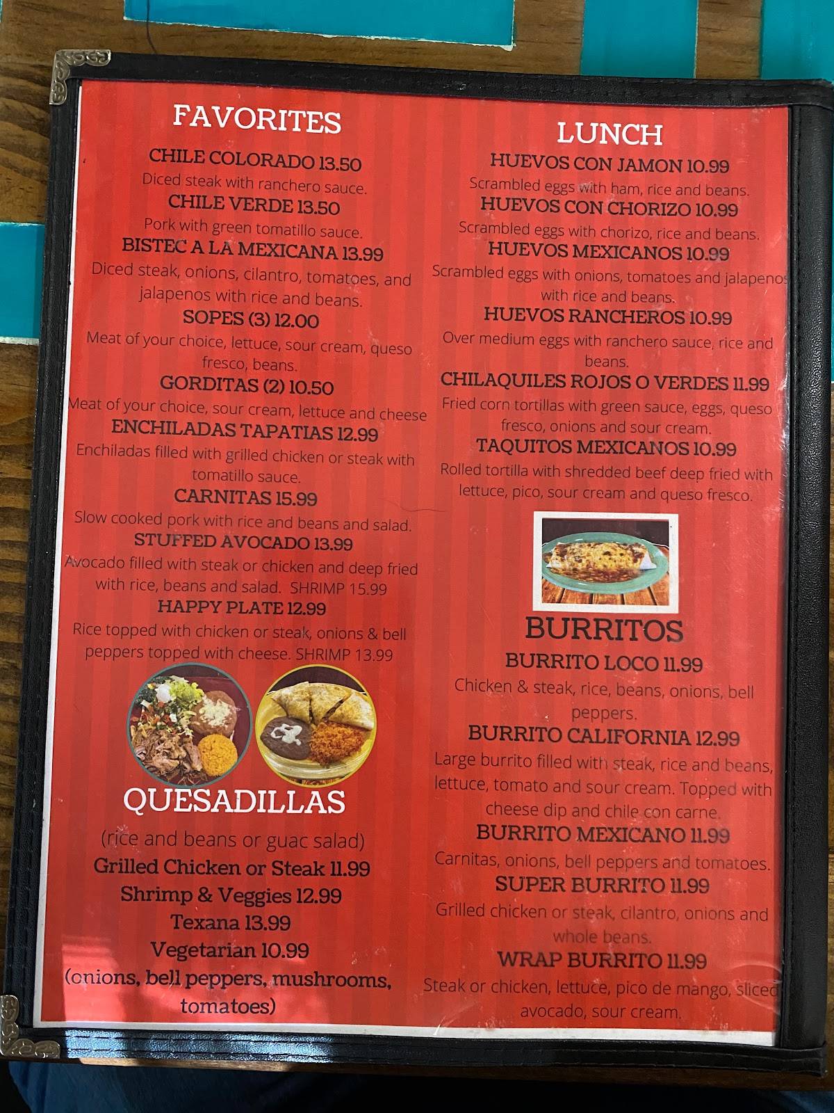 Menu at El Rincon Tacos & Grill restaurant, Theodore
