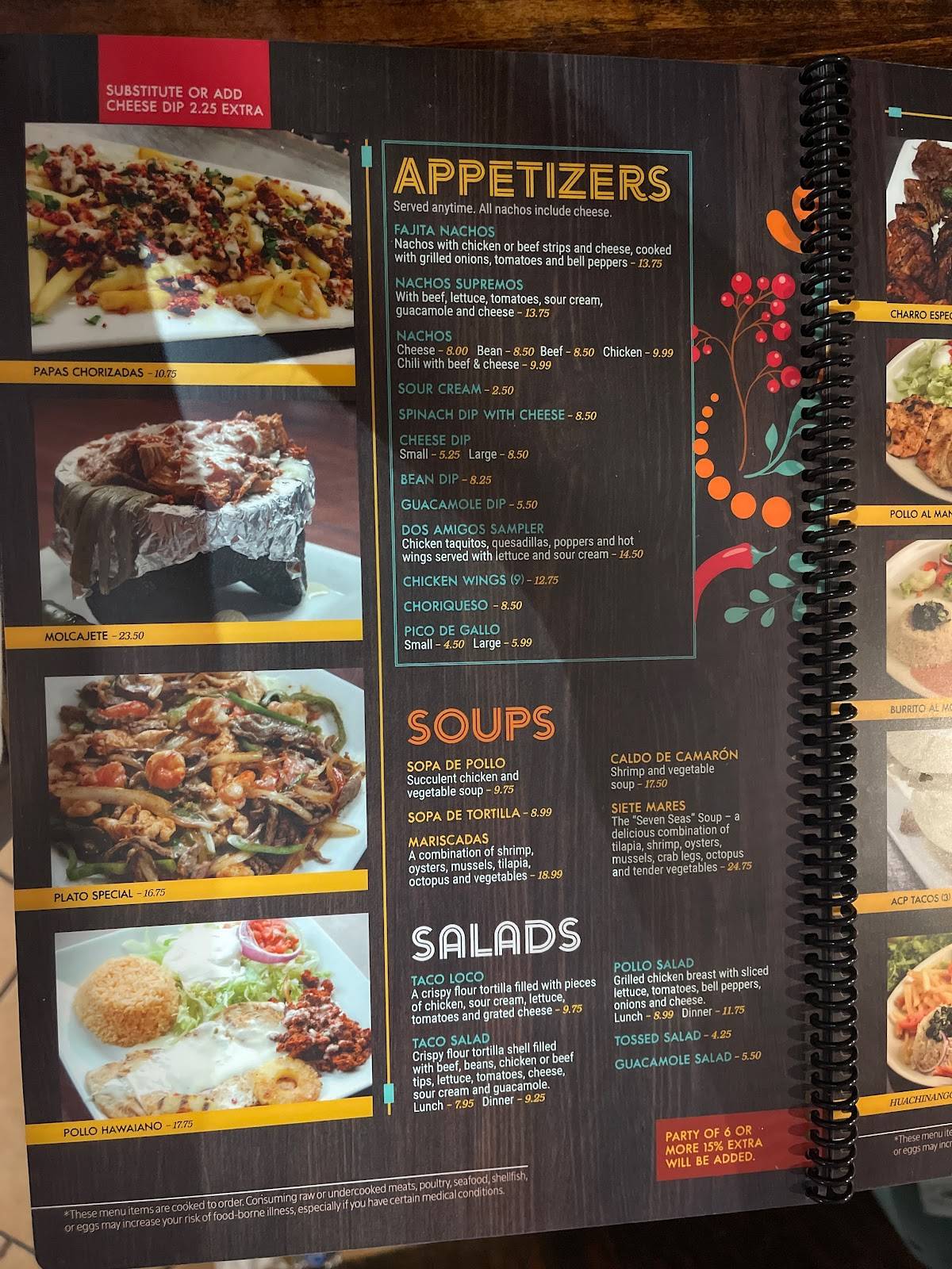 Menu at El Sarape Mexican Restaurant, Hickory
